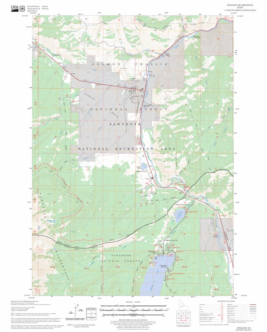 Stanley, ID FSTopo Legacy Map by US Forest Service - Topo | Avenza Maps