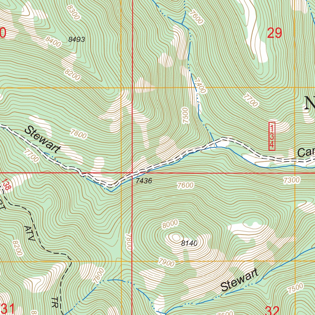 Stewart Flat, ID - WY FSTopo Legacy Map by US Forest Service - Topo ...