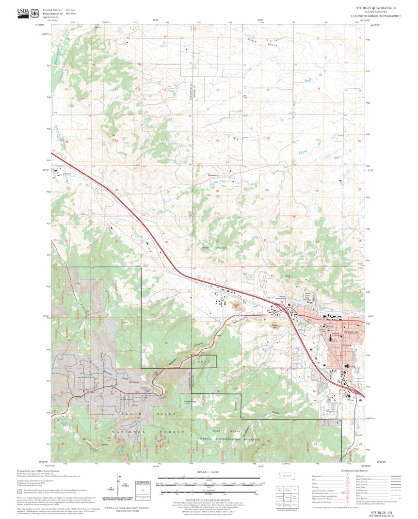 Sturgis, SD FSTopo Legacy Map by US Forest Service - Topo | Avenza Maps