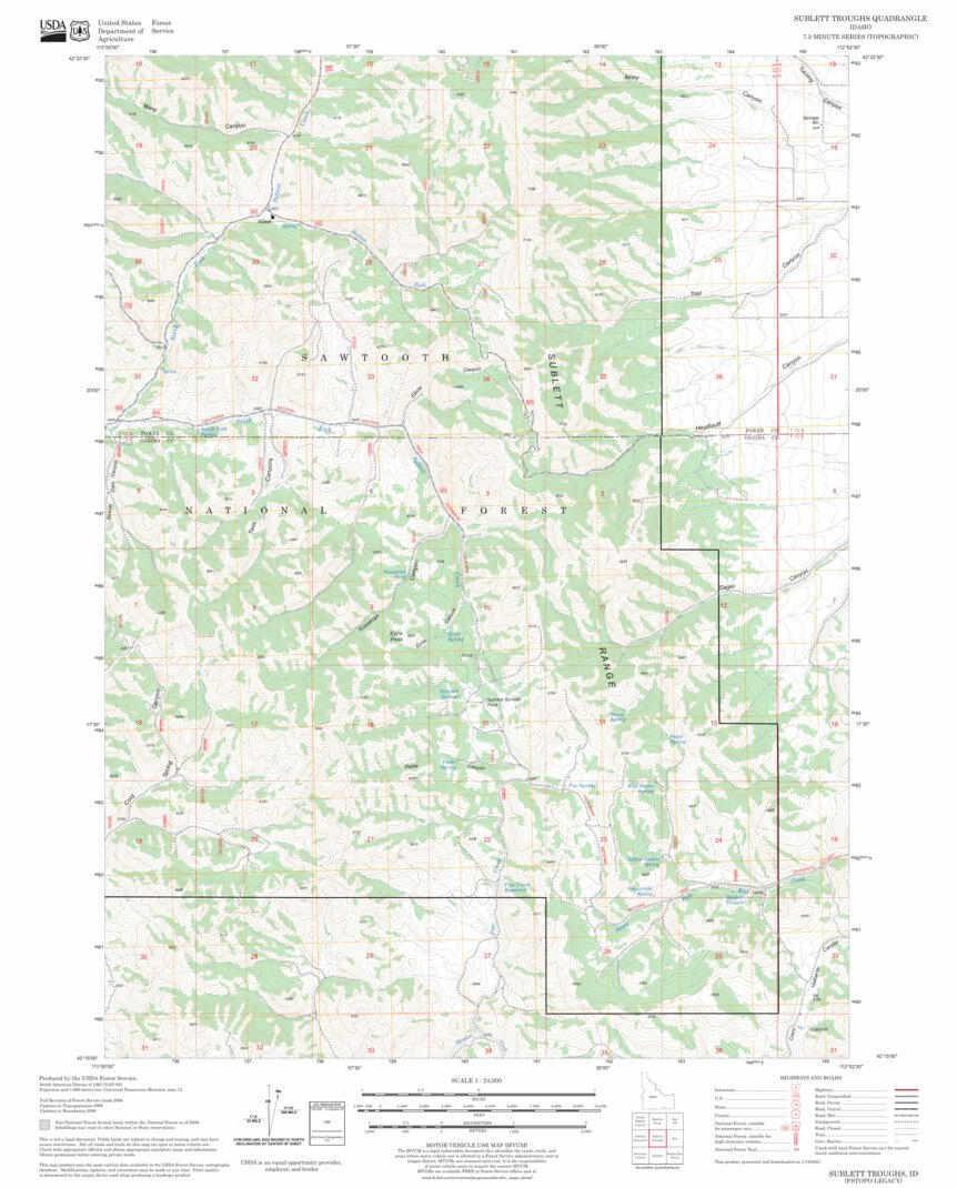 Sublett Troughs, ID FSTopo Legacy Map by US Forest Service - Topo ...