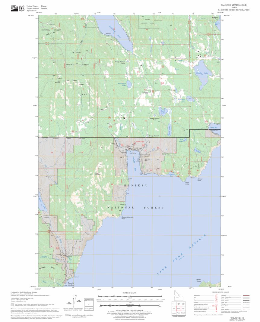Talache, ID FSTopo Legacy Map by US Forest Service - Topo | Avenza Maps