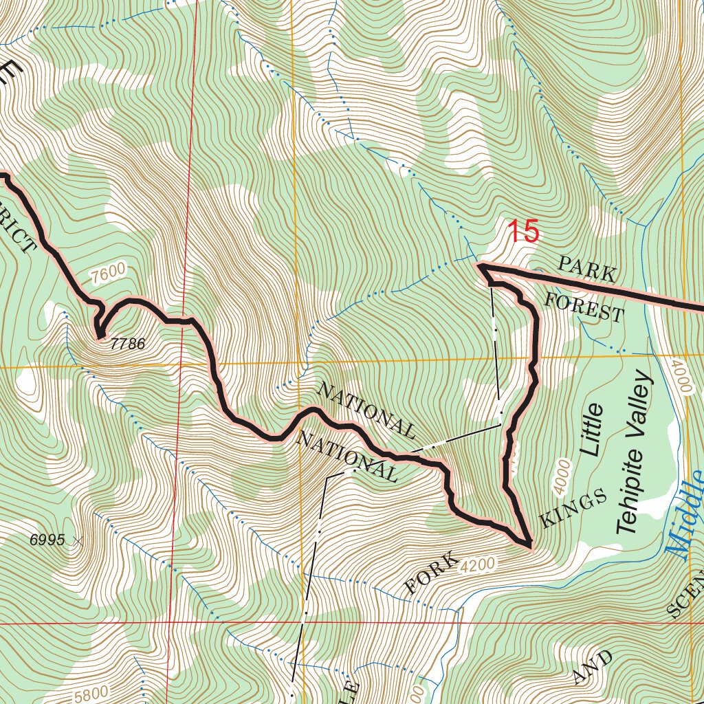 Tehipite Dome, CA FSTopo Legacy Map by US Forest Service - Topo ...