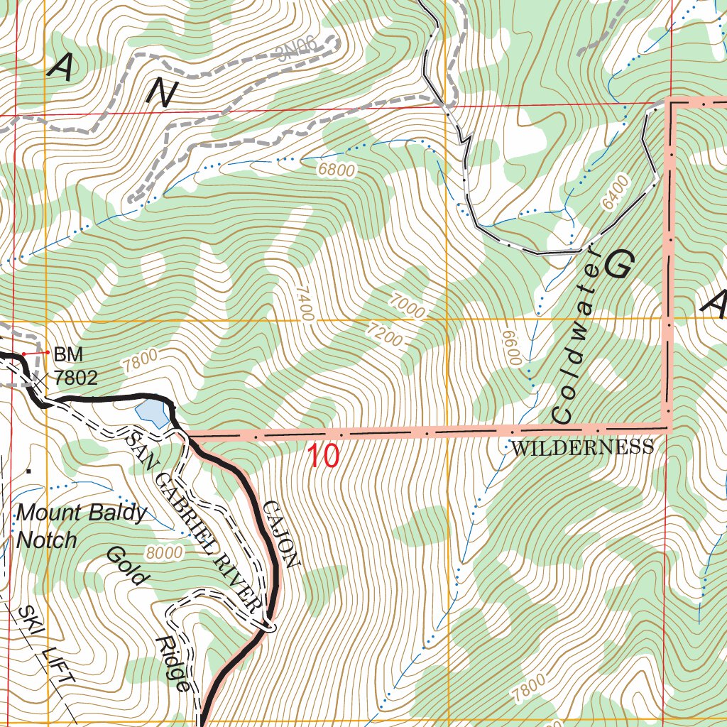 Telegraph Peak, CA FSTopo Legacy Map by US Forest Service - Topo ...