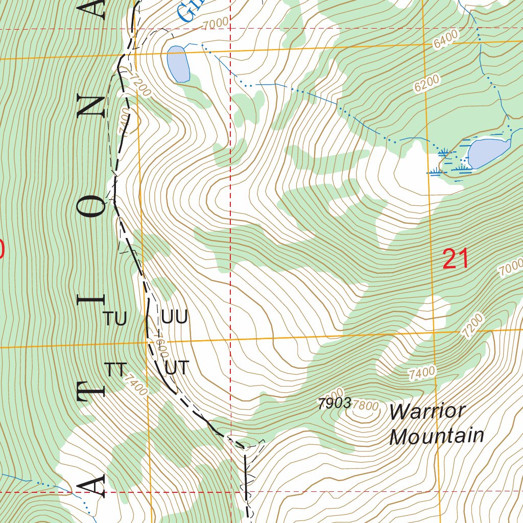 Thunderbolt Mountain, MT FSTopo Legacy Map by US Forest Service - Topo ...