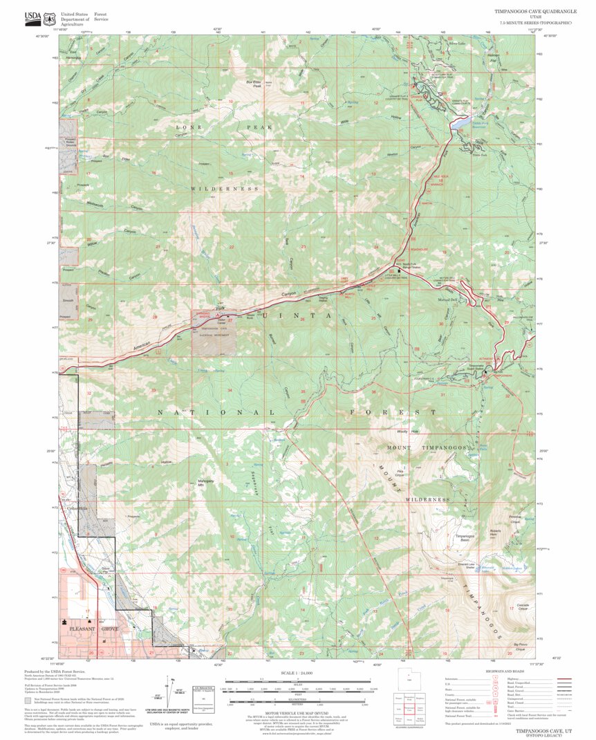 Timpanogos Cave, UT FSTopo Legacy Map by US Forest Service - Topo ...