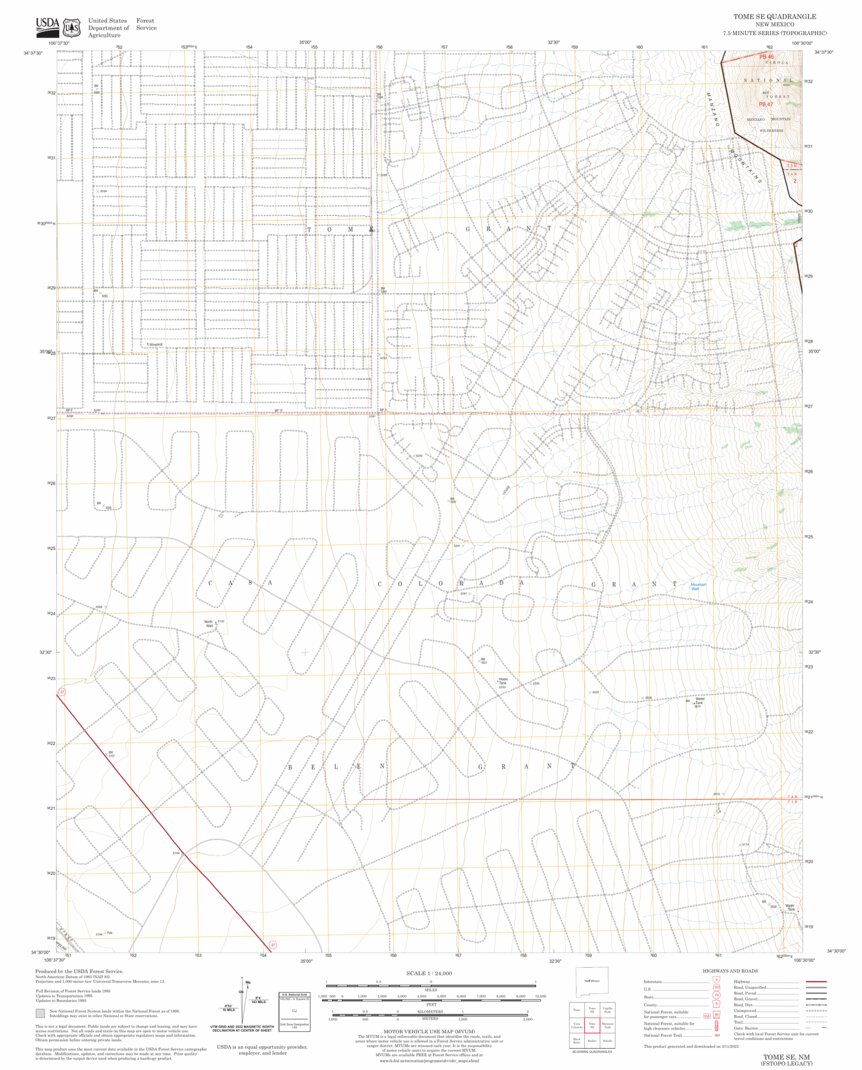 Tome SE, NM FSTopo Legacy Map by US Forest Service - Topo | Avenza Maps