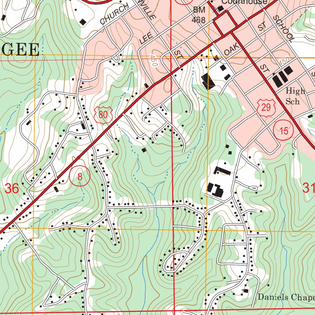 Tuskegee, AL FSTopo Legacy Map by US Forest Service - Topo | Avenza Maps