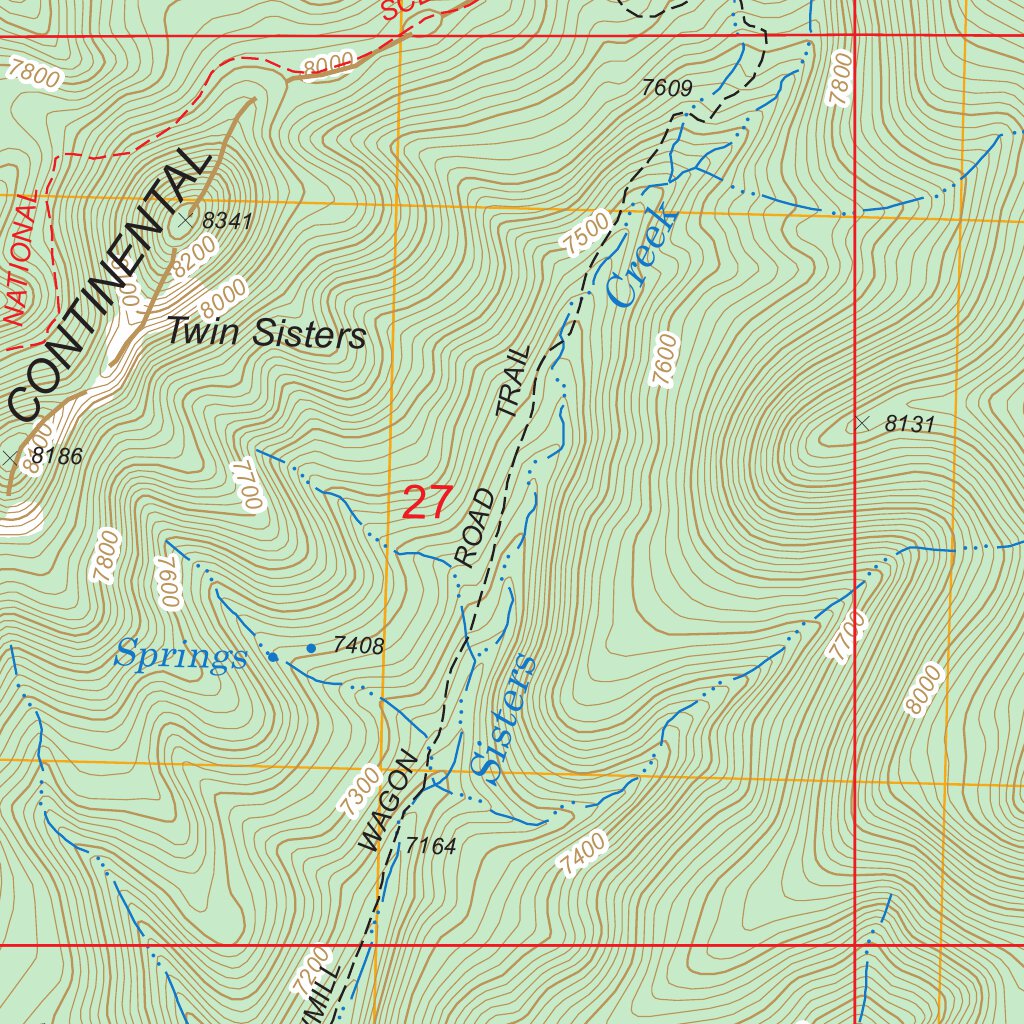 Twin Sisters, NM FSTopo Legacy Map by US Forest Service - Topo | Avenza ...