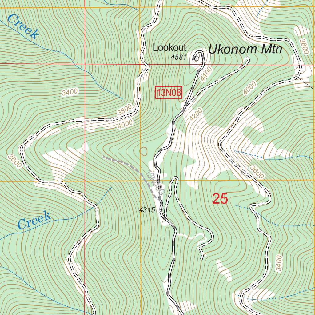 Ukonom Mountain, CA FSTopo Legacy Map by US Forest Service - Topo ...