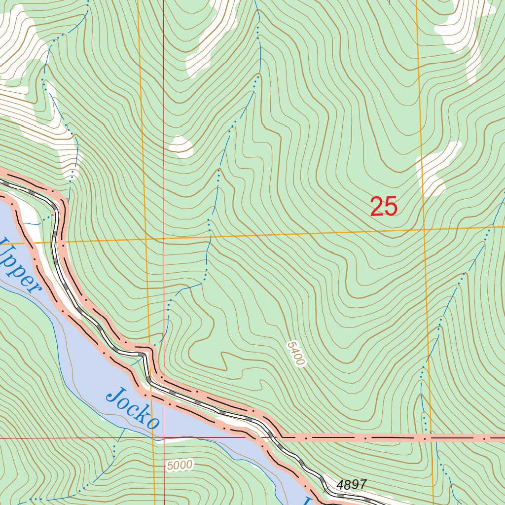 Upper Jocko Lake, MT FSTopo Legacy Map by US Forest Service - Topo ...