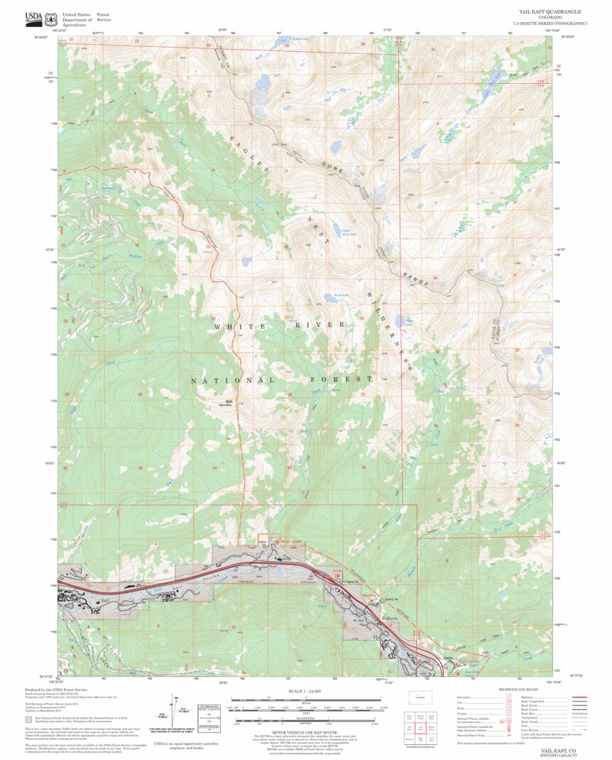 Vail East, CO FSTopo Legacy Map by US Forest Service - Topo | Avenza Maps