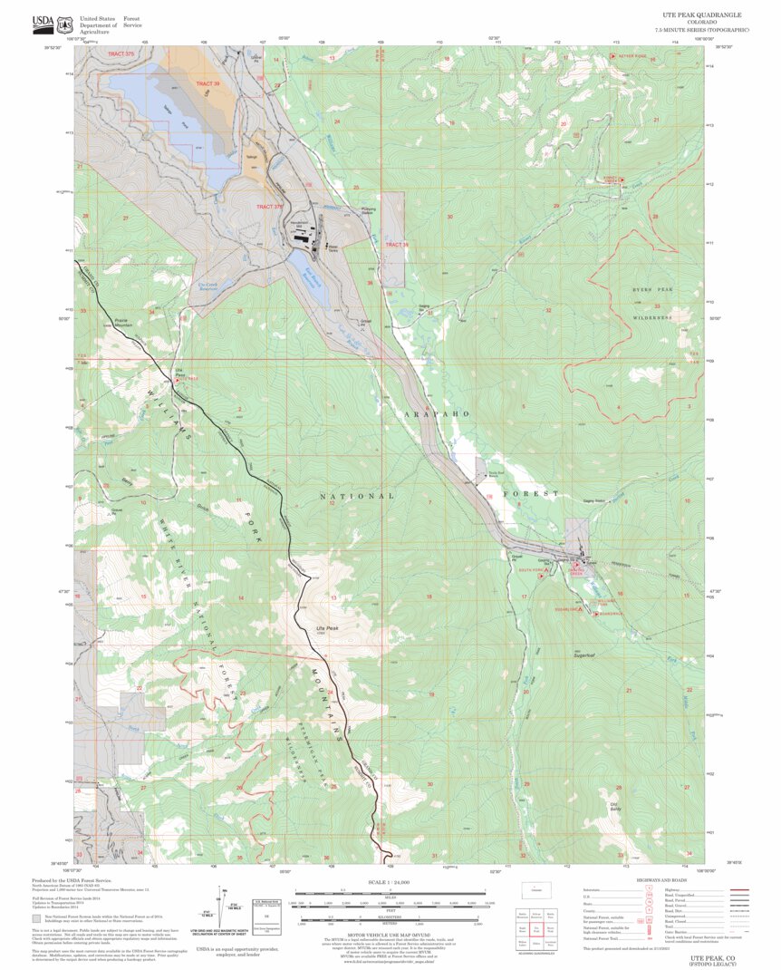 Ute Peak, CO FSTopo Legacy Map by US Forest Service - Topo | Avenza Maps