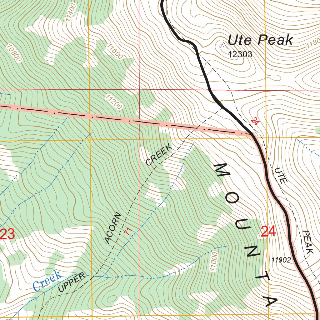 Ute Peak, CO FSTopo Legacy Map by US Forest Service - Topo | Avenza Maps