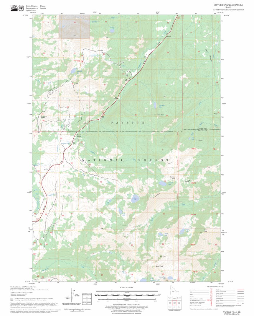 Victor Peak, ID FSTopo Legacy Map by US Forest Service - Topo | Avenza Maps