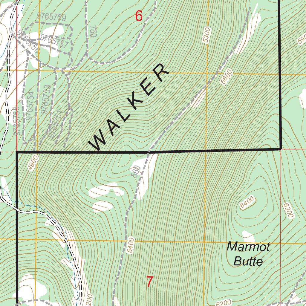 Walker Mountain, OR FSTopo Legacy Map by US Forest Service - Topo ...