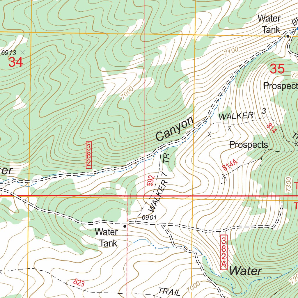 Walker Canyon, NV FSTopo Legacy Map by US Forest Service - Topo ...