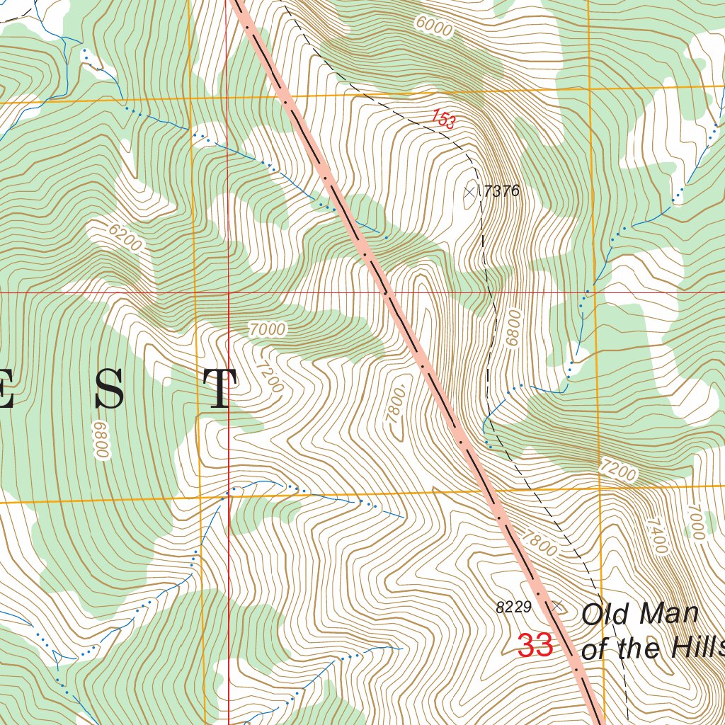 Walling Reef, MT FSTopo Legacy Map by US Forest Service - Topo | Avenza ...