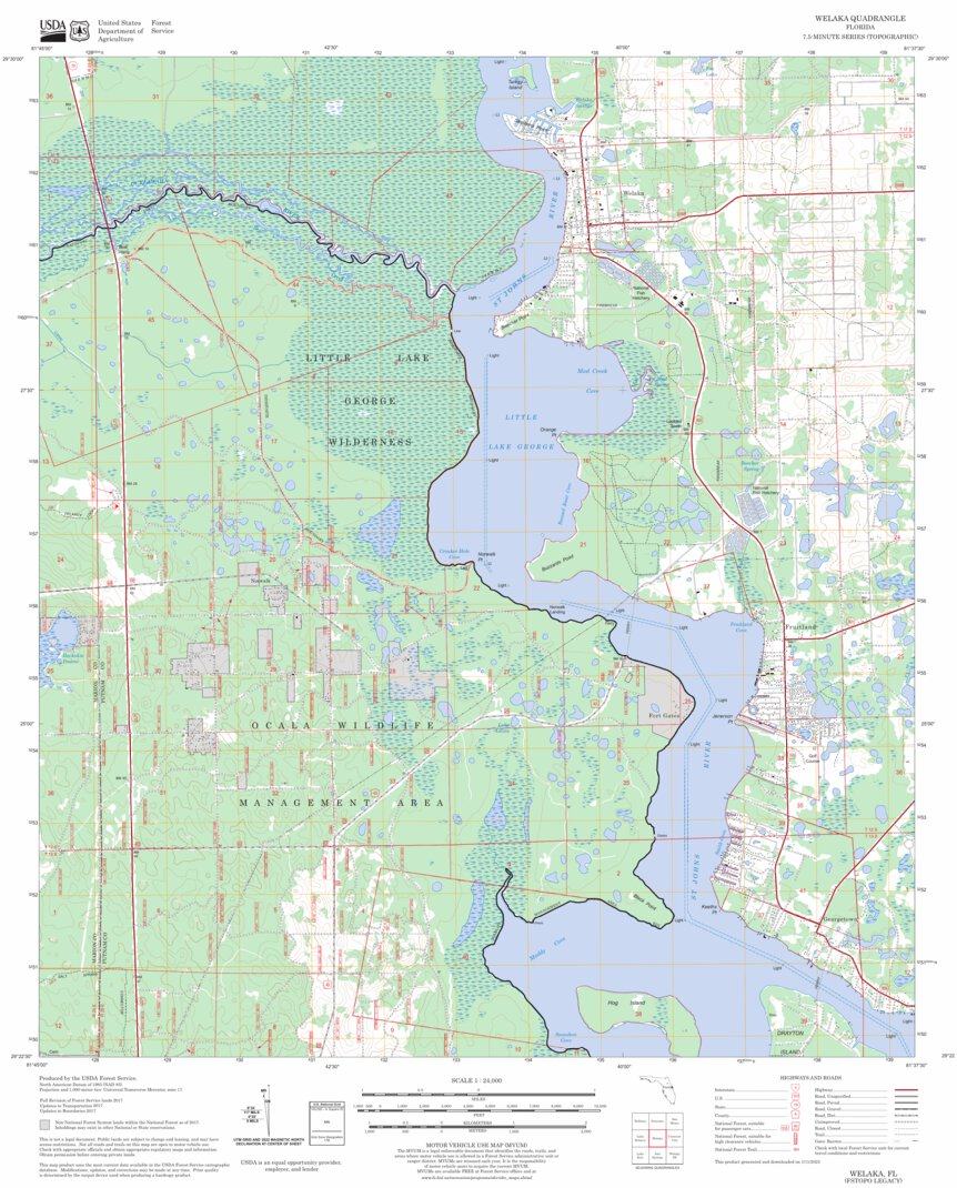 Welaka, FL FSTopo Legacy Map by US Forest Service - Topo | Avenza Maps