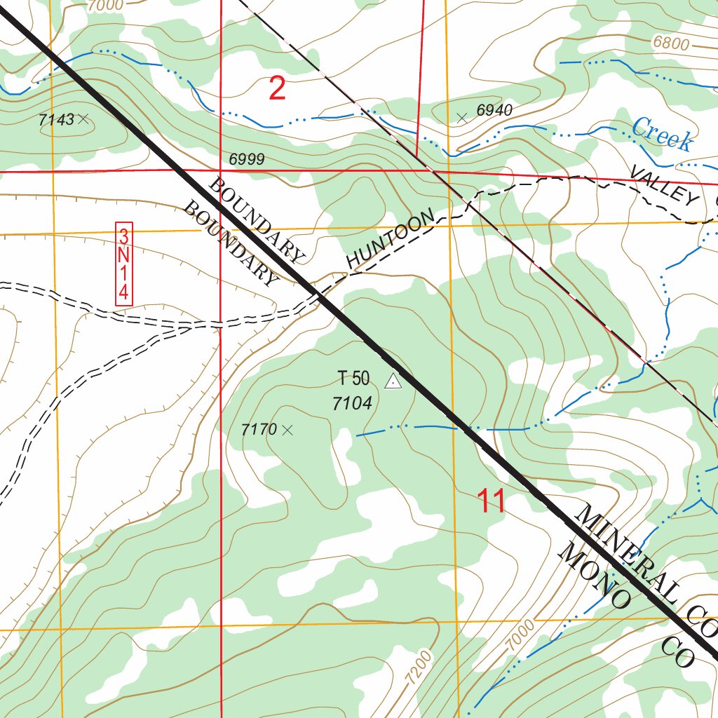 West of Huntoon Spring, CA - NV FSTopo Legacy Map by US Forest Service ...