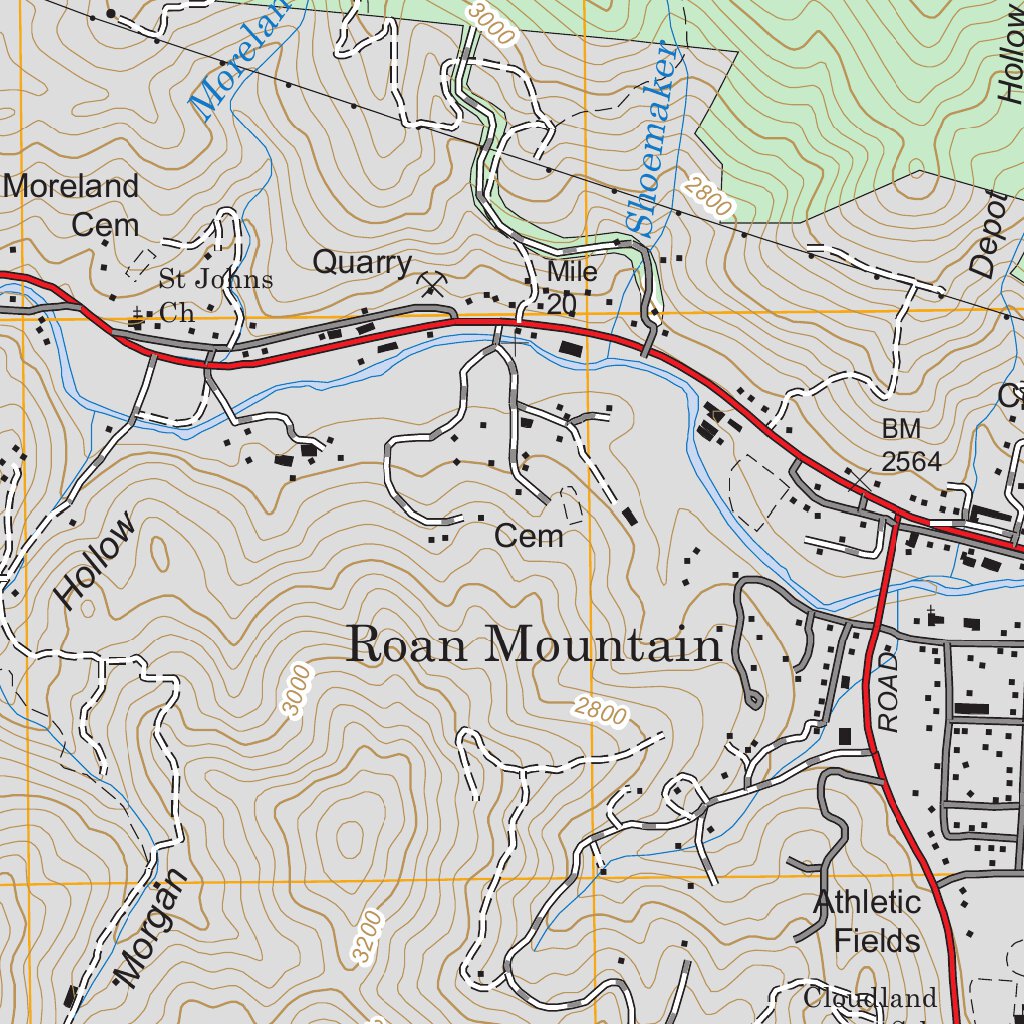 White Rocks Mountain, TN - NC FSTopo Legacy Map by US Forest Service ...