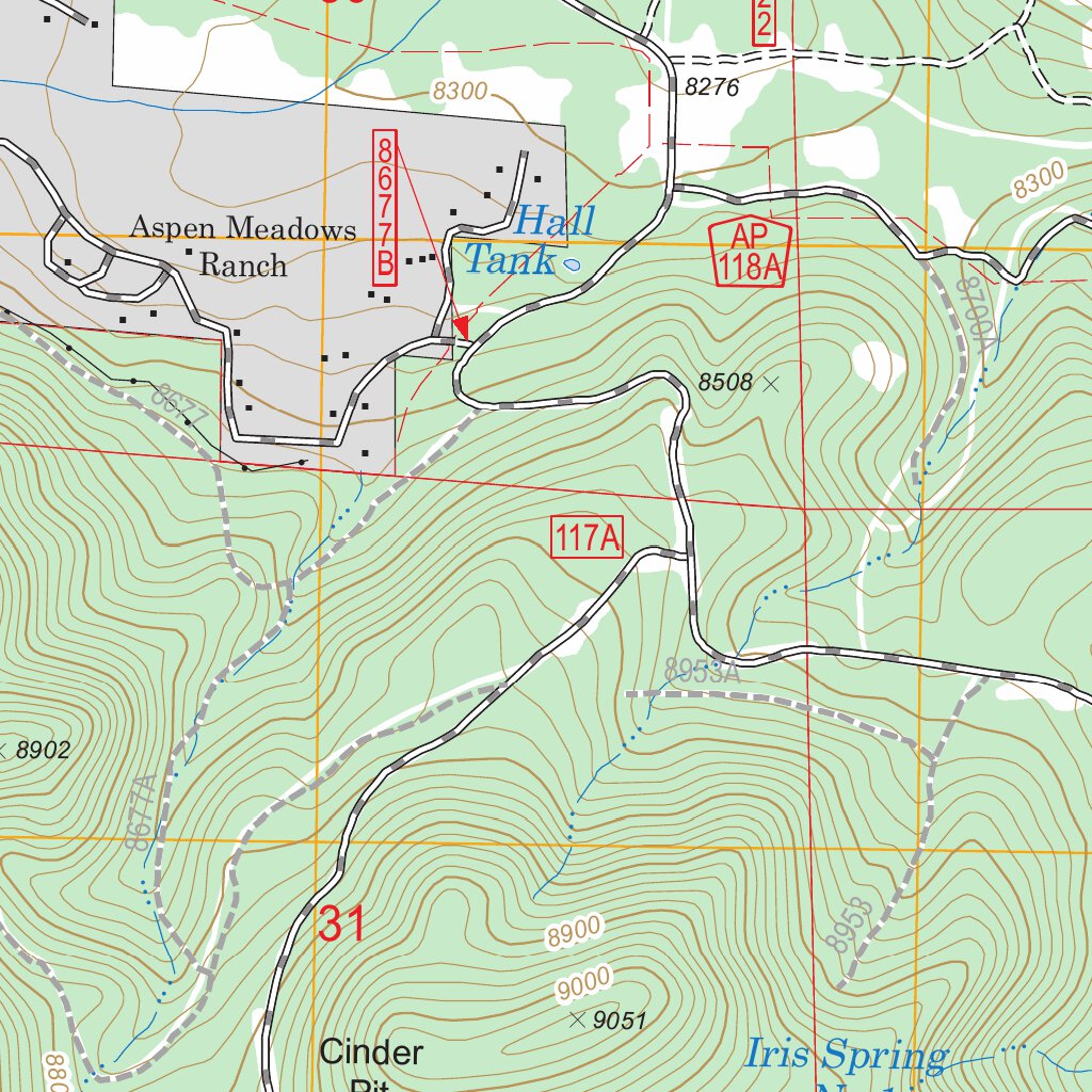 Whiting Knoll, AZ FSTopo Legacy Map by US Forest Service - Topo ...