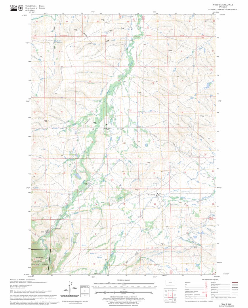 Wolf, WY FSTopo Legacy Map by US Forest Service - Topo | Avenza Maps