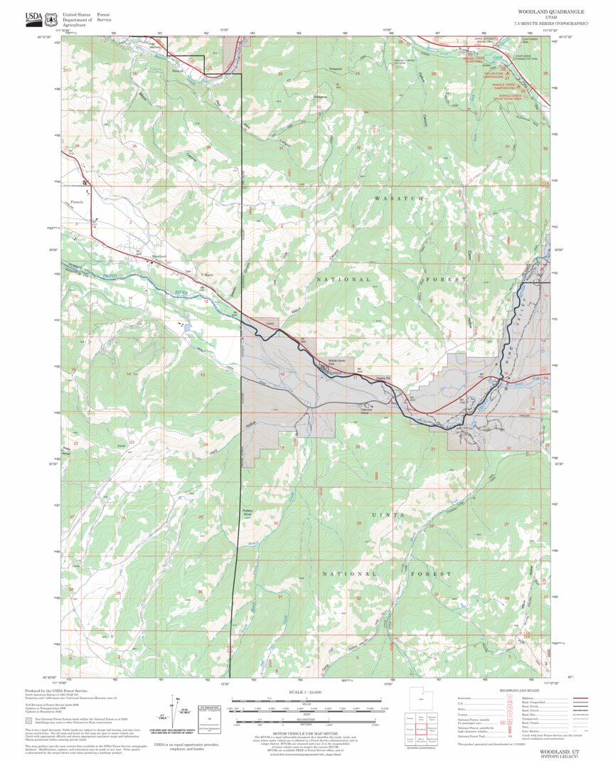 Woodland, UT FSTopo Legacy Map by US Forest Service - Topo | Avenza Maps