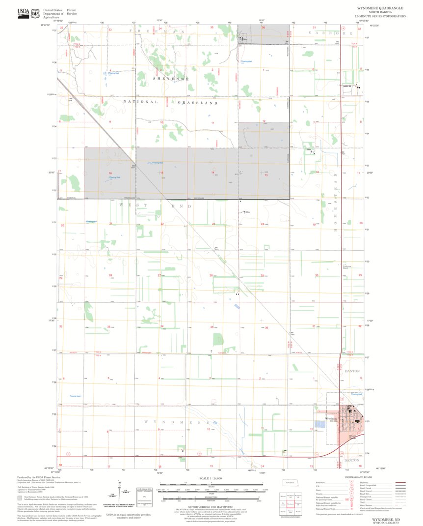 Wyndmere, ND FSTopo Legacy Map by US Forest Service - Topo | Avenza Maps