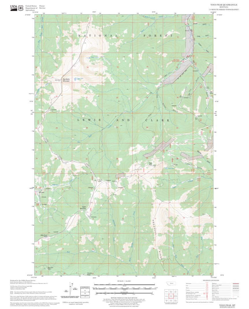Yogo Peak, MT FSTopo Legacy Map by US Forest Service - Topo | Avenza Maps