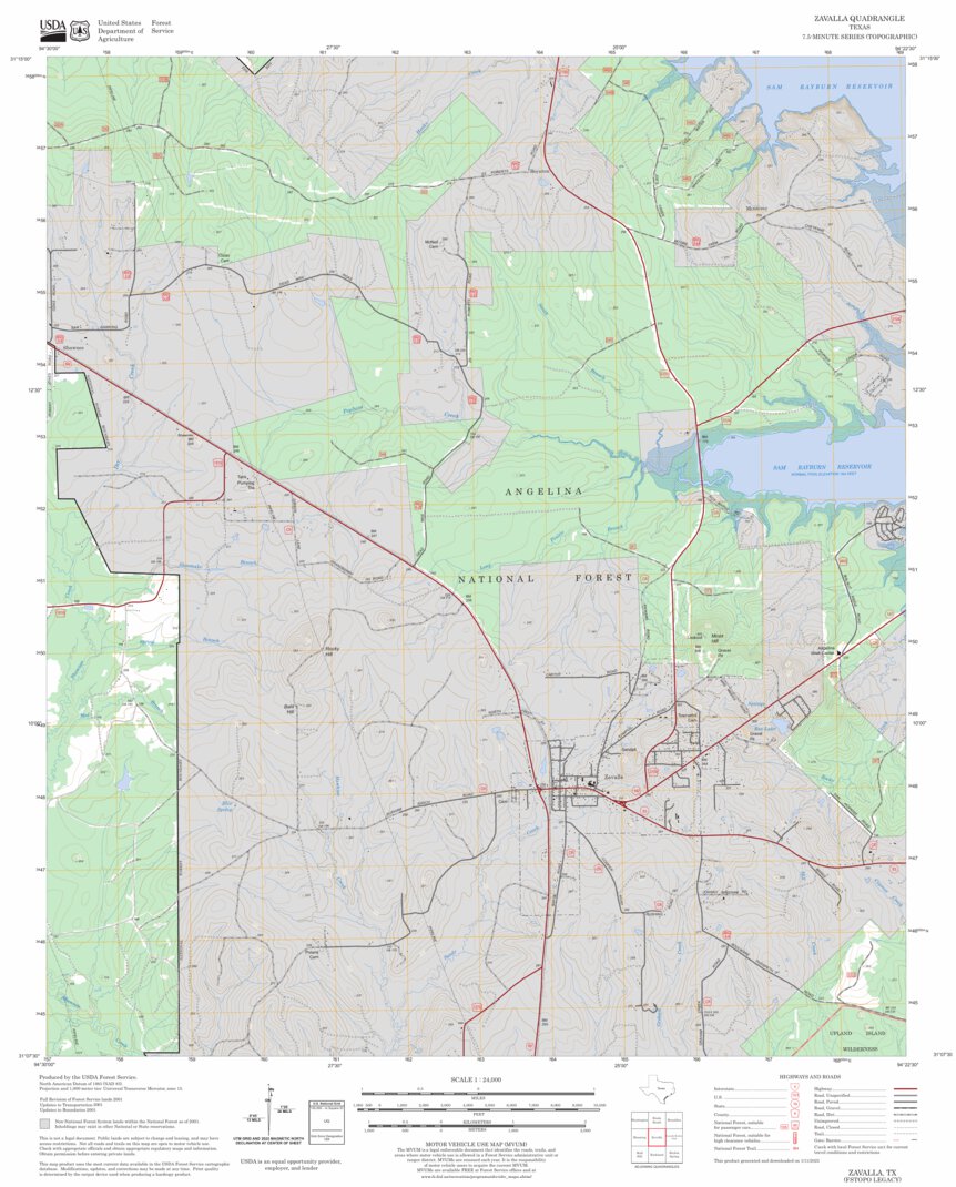 Zavalla, TX FSTopo Legacy Map by US Forest Service - Topo | Avenza Maps