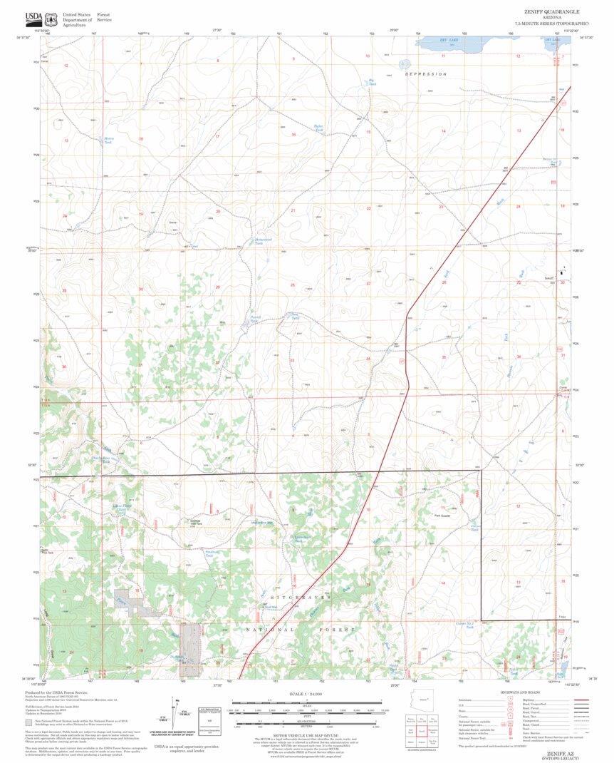 Zeniff, AZ FSTopo Legacy Map by US Forest Service - Topo | Avenza Maps