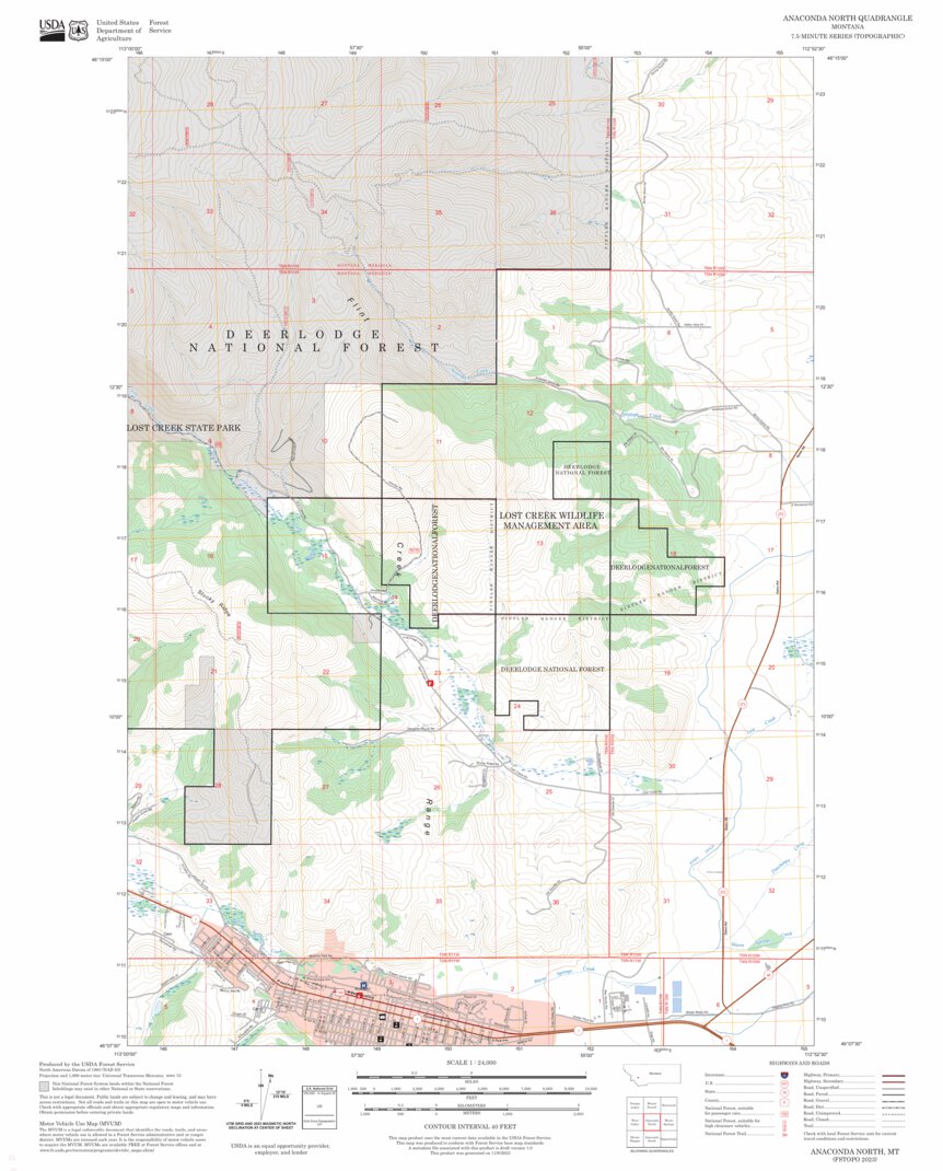 Anaconda North, MT FSTopo Map by US Forest Service - Topo | Avenza Maps