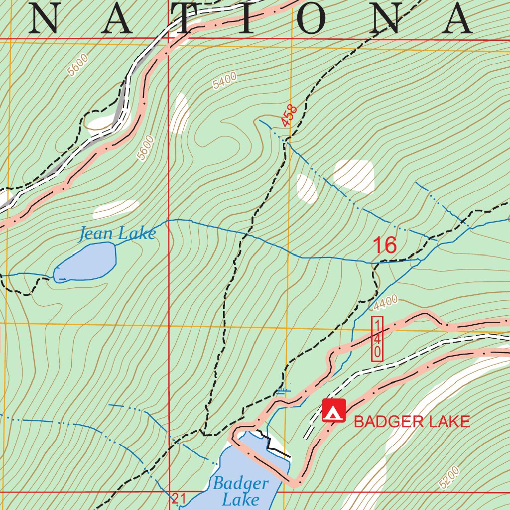 Badger Lake, OR FSTopo Map by US Forest Service - Topo | Avenza Maps