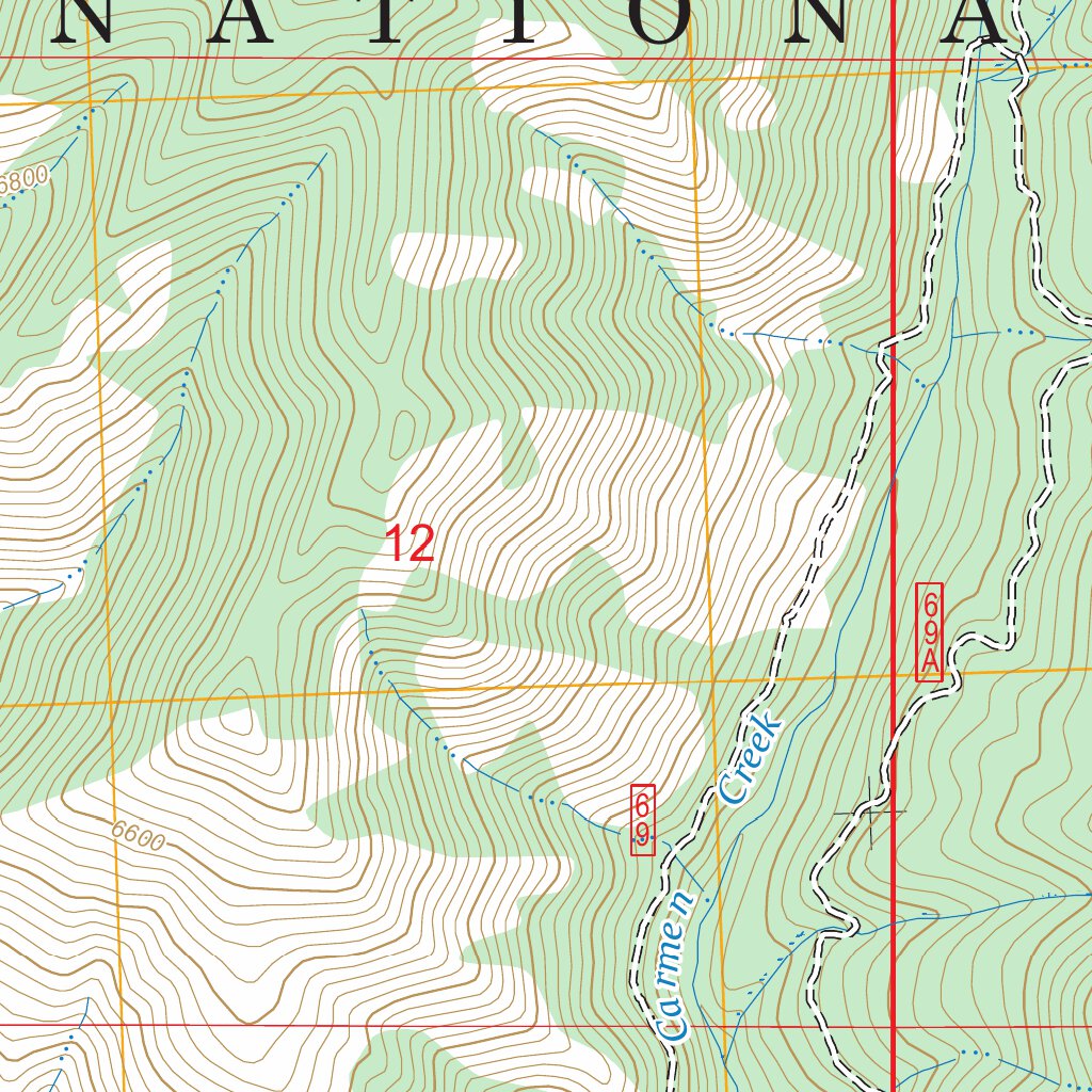 Badger Spring Gulch, ID FSTopo Map by US Forest Service - Topo | Avenza ...