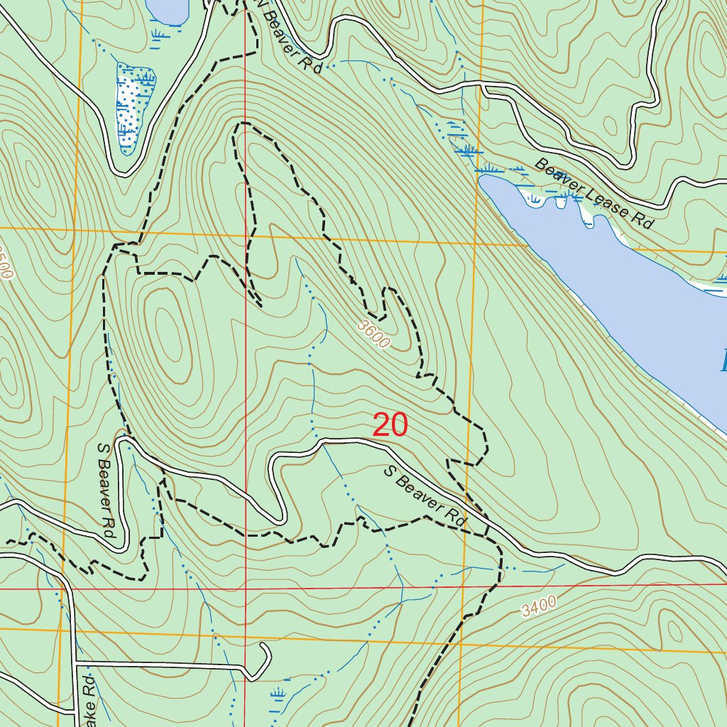 Beaver Lake, MT FSTopo Map by US Forest Service - Topo | Avenza Maps