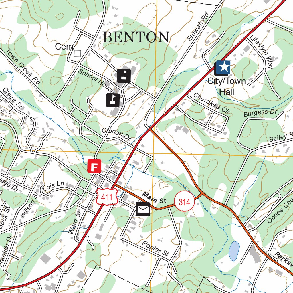 Benton, TN FSTopo Map by US Forest Service - Topo | Avenza Maps