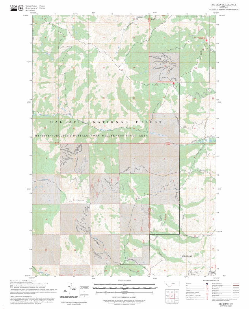 Big Draw, MT FSTopo Map by US Forest Service - Topo | Avenza Maps