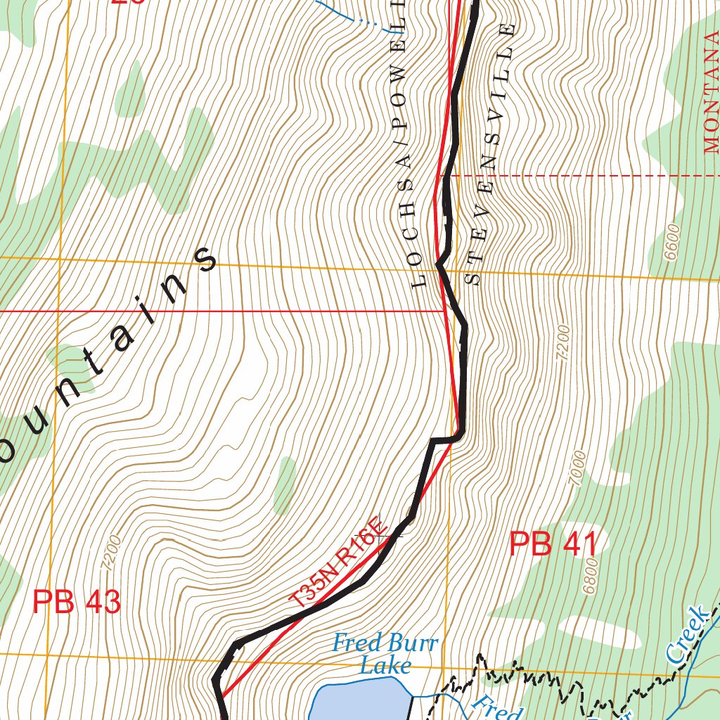 Blodgett Mountain, ID-MT FSTopo Map by US Forest Service - Topo ...