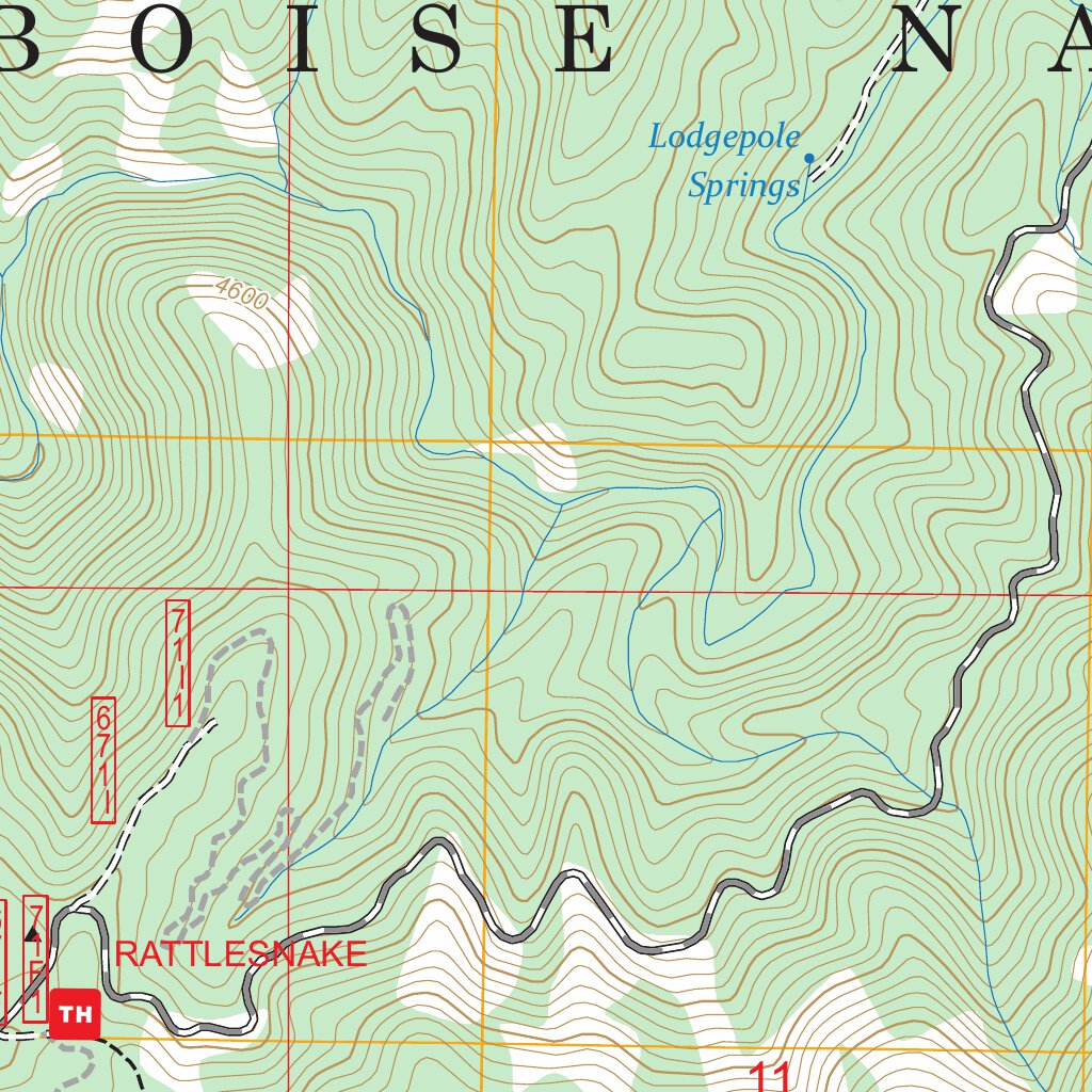 Boiling Springs, ID FSTopo Map by US Forest Service - Topo | Avenza Maps