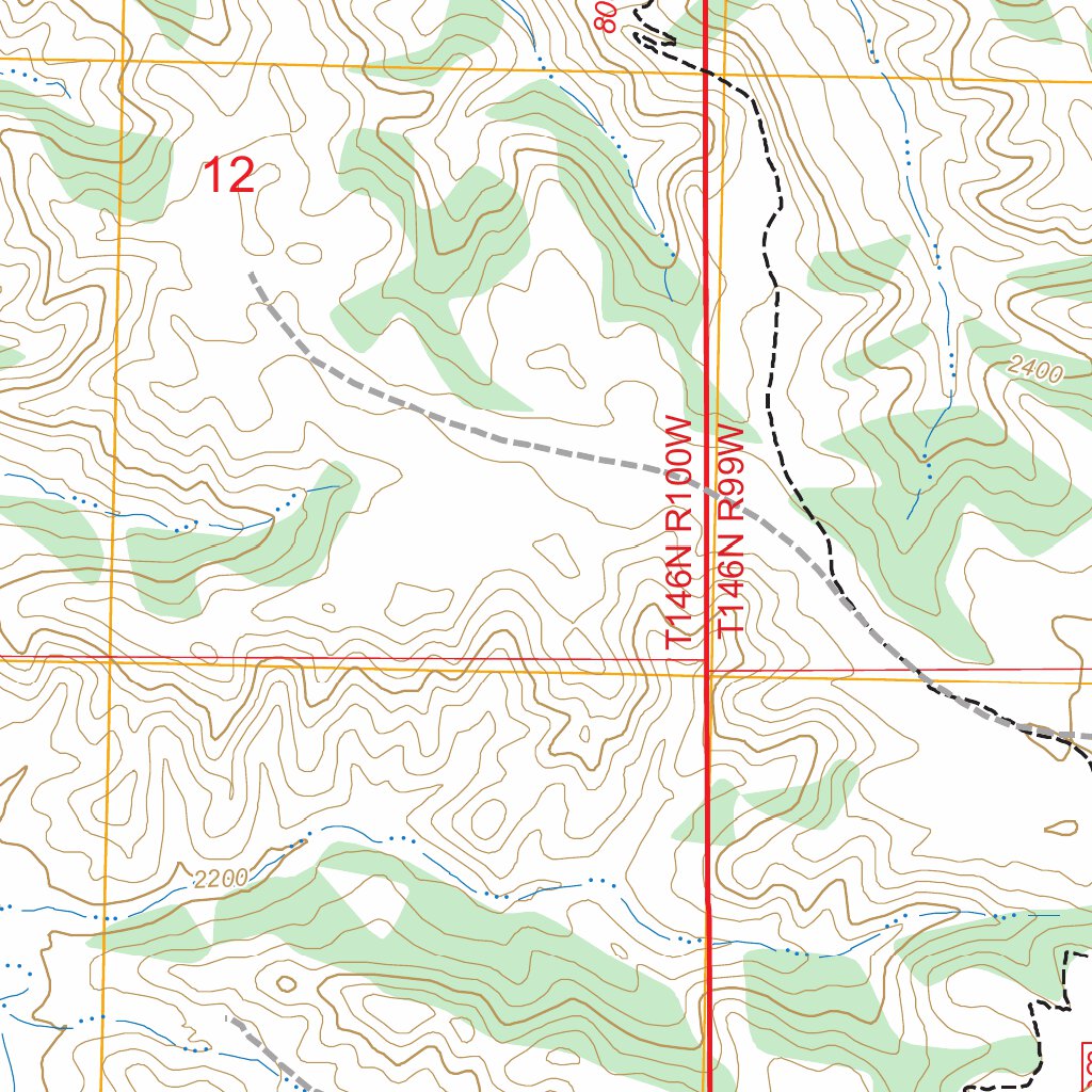 Buckskin Butte, ND FSTopo Map by US Forest Service - Topo | Avenza Maps