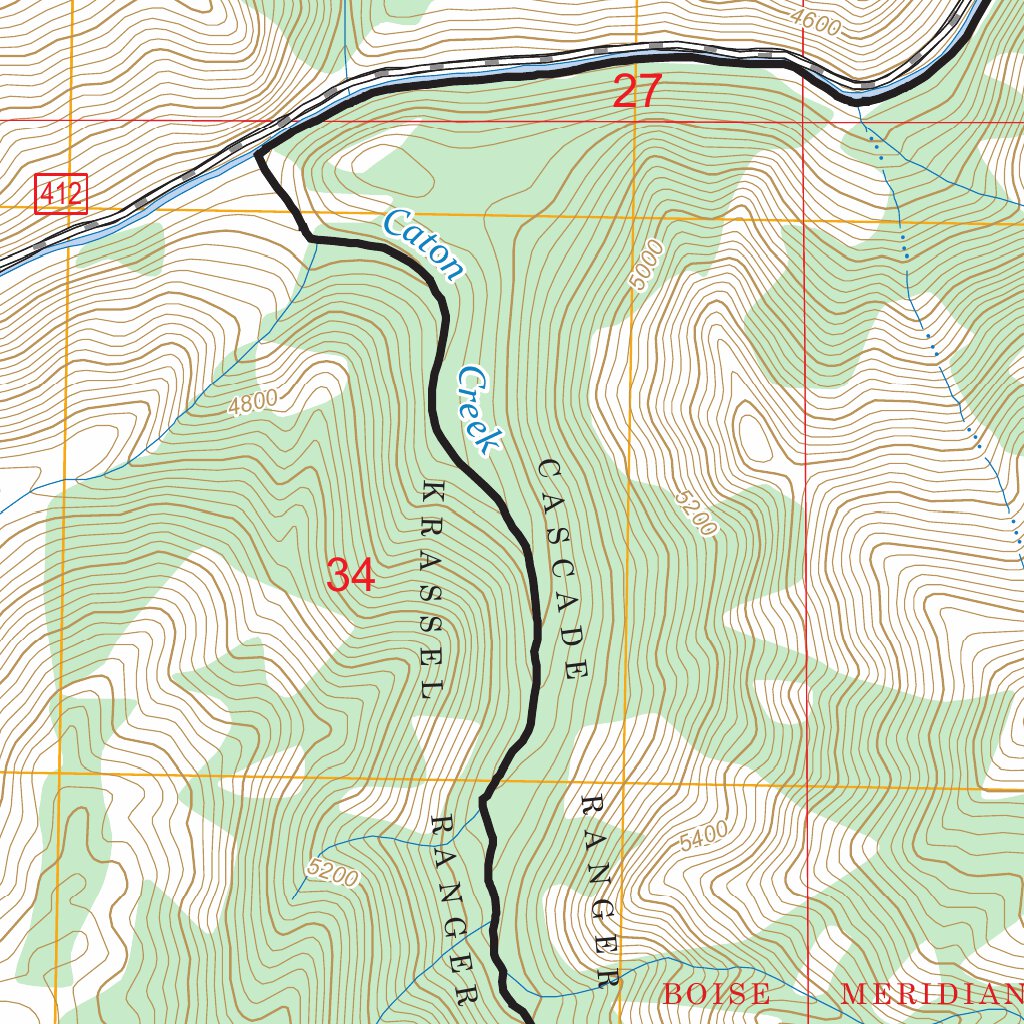 Caton Lake, ID FSTopo Map by US Forest Service - Topo | Avenza Maps