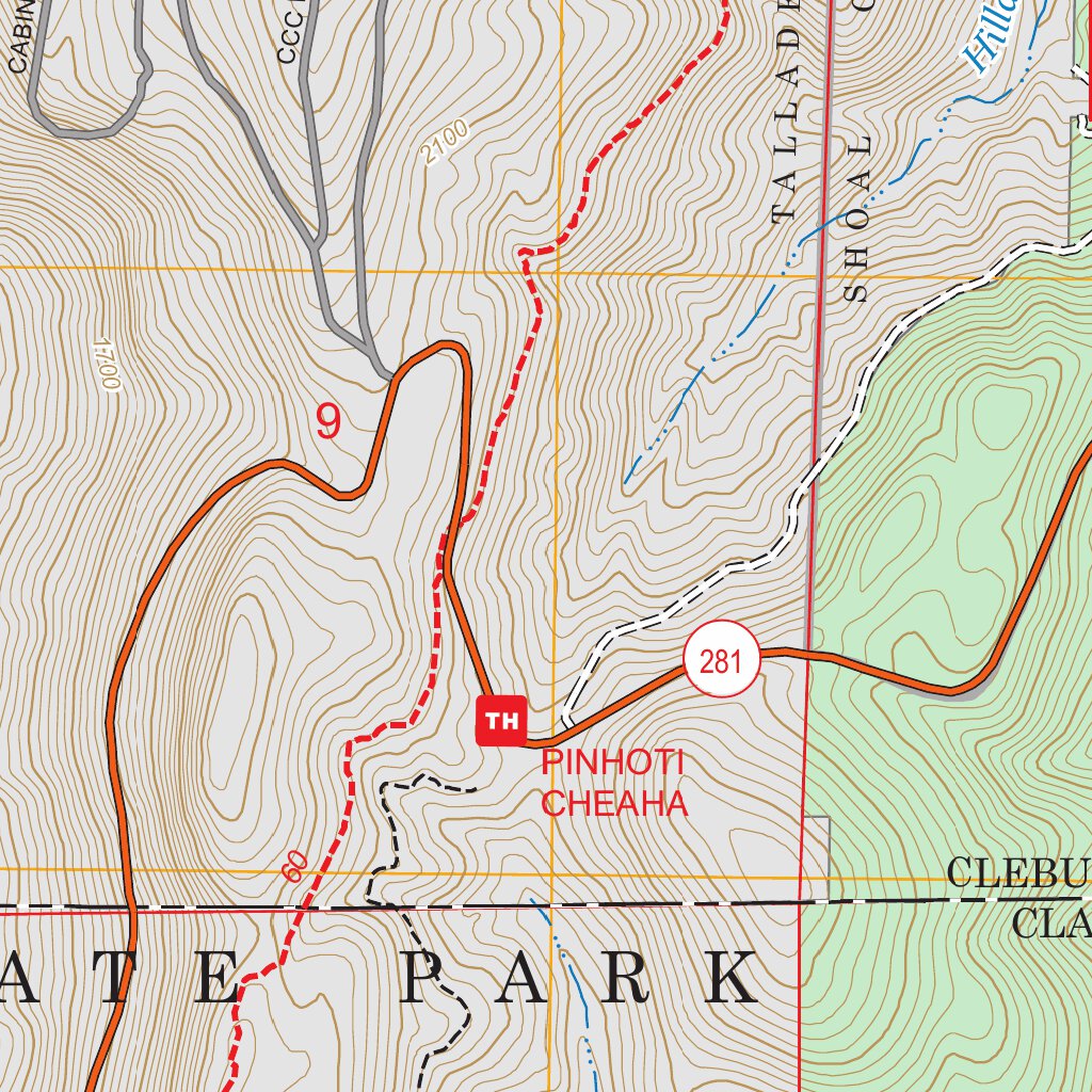 Cheaha Mountain, AL FSTopo Map by US Forest Service - Topo | Avenza Maps