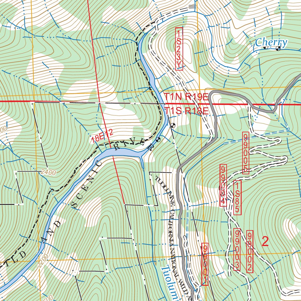 Cherry Lake South, CA FSTopo Map by US Forest Service - Topo | Avenza Maps