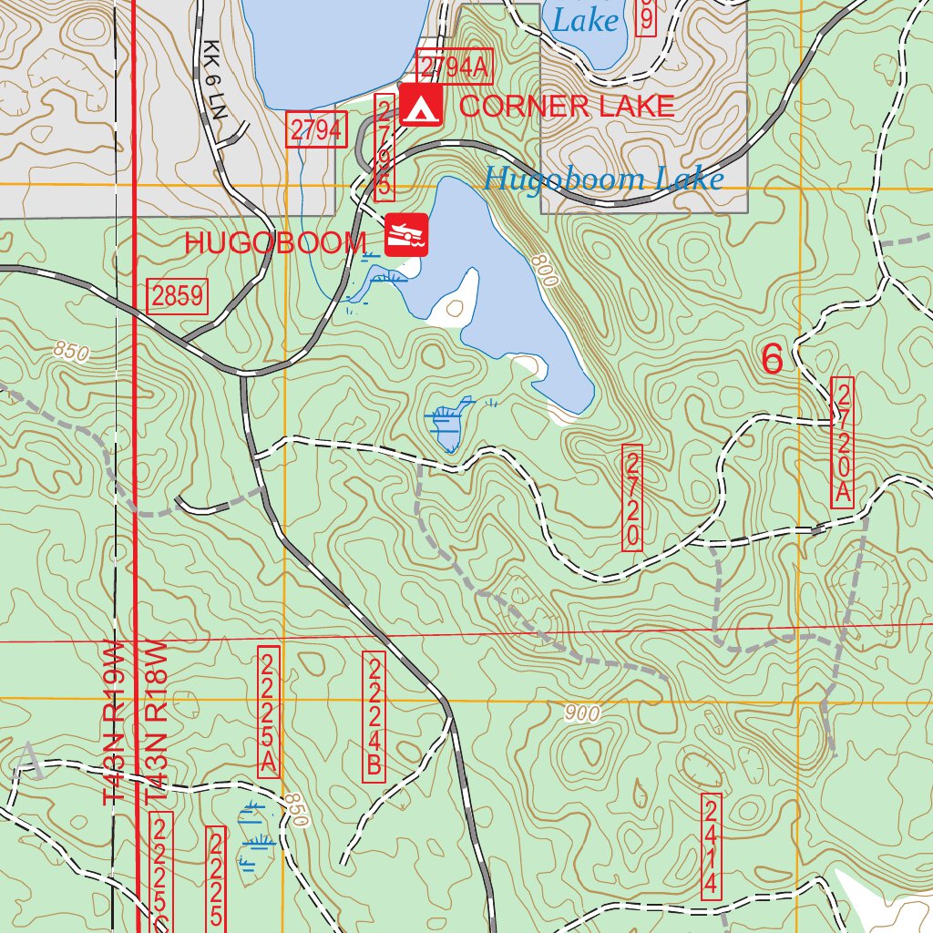 Corner Lake, MI FSTopo Map by US Forest Service - Topo | Avenza Maps