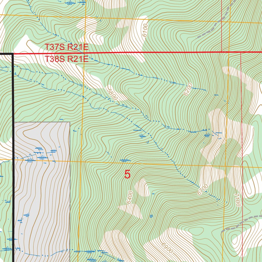 Crooked Creek Valley, OR FSTopo Map by US Forest Service - Topo ...