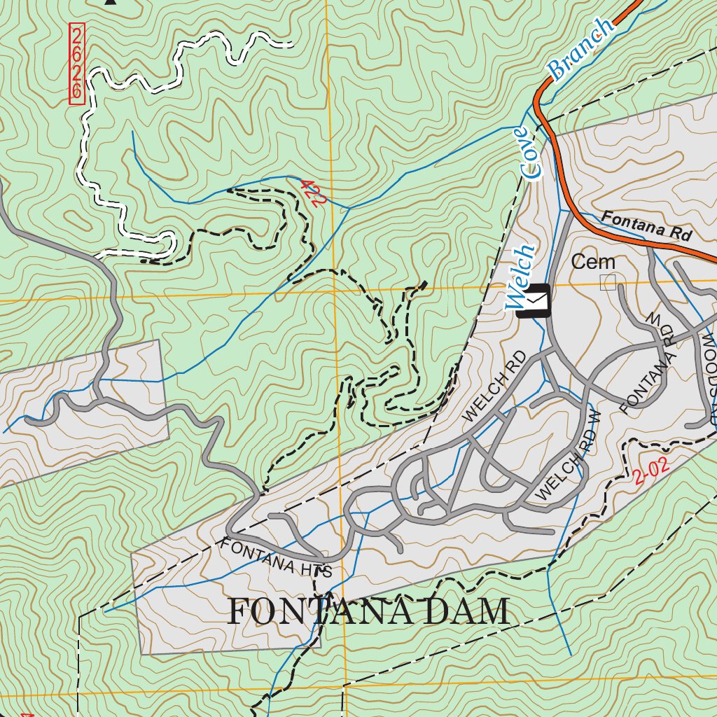 Fontana Dam, NC FSTopo Map by US Forest Service - Topo | Avenza Maps