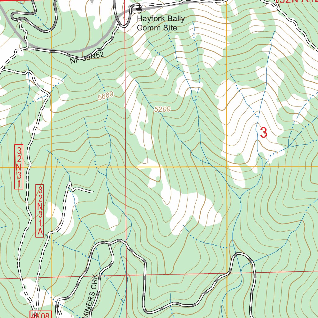 Hayfork Bally, CA FSTopo Map by US Forest Service - Topo | Avenza Maps