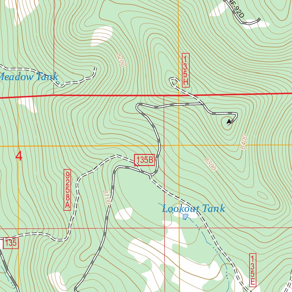 Hutch Mountain, AZ FSTopo Map by US Forest Service - Topo | Avenza Maps