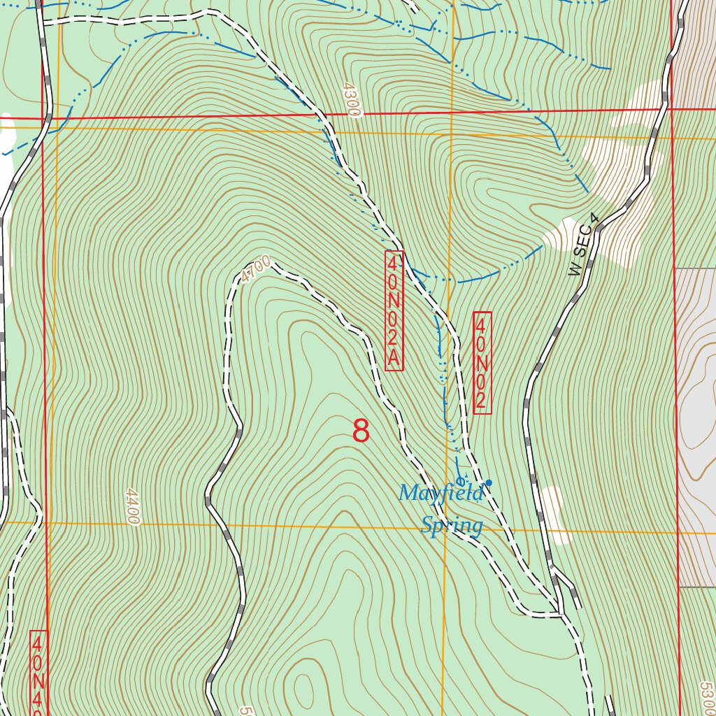 Indian Spring Mountain, CA FSTopo Map by US Forest Service - Topo ...