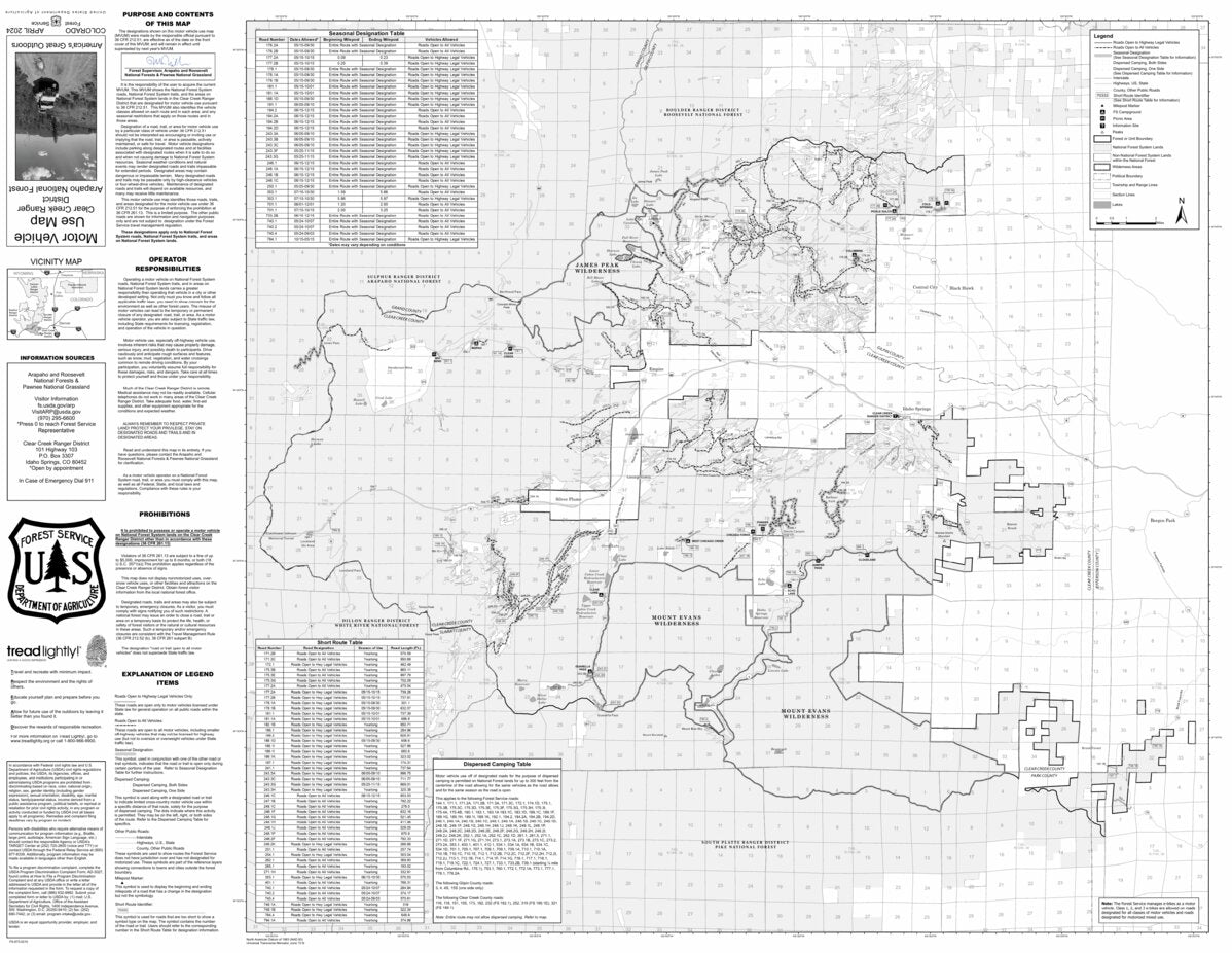 Arapaho NF - Clear Creek Ranger District - MVUM Map by US Forest ...